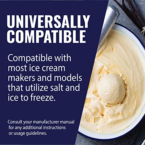 Ice Cream Salt - All-Natural Rock Salt for Ice Cream Maker, Universally Compatible with All Ice Cream Makers that Use Rock Salt - Exceptionally High Food-Grade Quality - 5 Lb. Bag