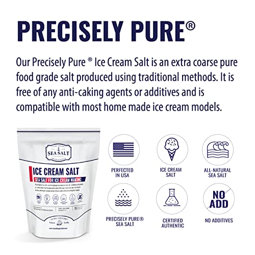 Ice Cream Salt - All-Natural Rock Salt for Ice Cream Maker, Universally Compatible with All Ice Cream Makers that Use Rock Salt - Exceptionally High Food-Grade Quality - 5 Lb. Bag