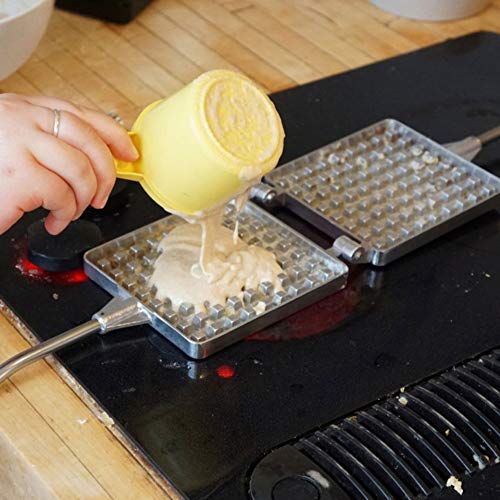 Kings County Tools Stovetop Handheld Waffle Maker | Great for Camping & Kitchen | 5β Long Beechwood Grip | Makes A Perfect Breakfast Treat | Food Grade Safe | Sturdy and Durable