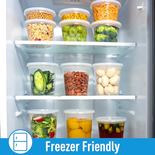 ZT GUZOR 24oz [240 pack] Plastic Food Storage Containers and Deli Containers with Lids, Plastic Soup, Freezer Storage, Meal Prep Containers