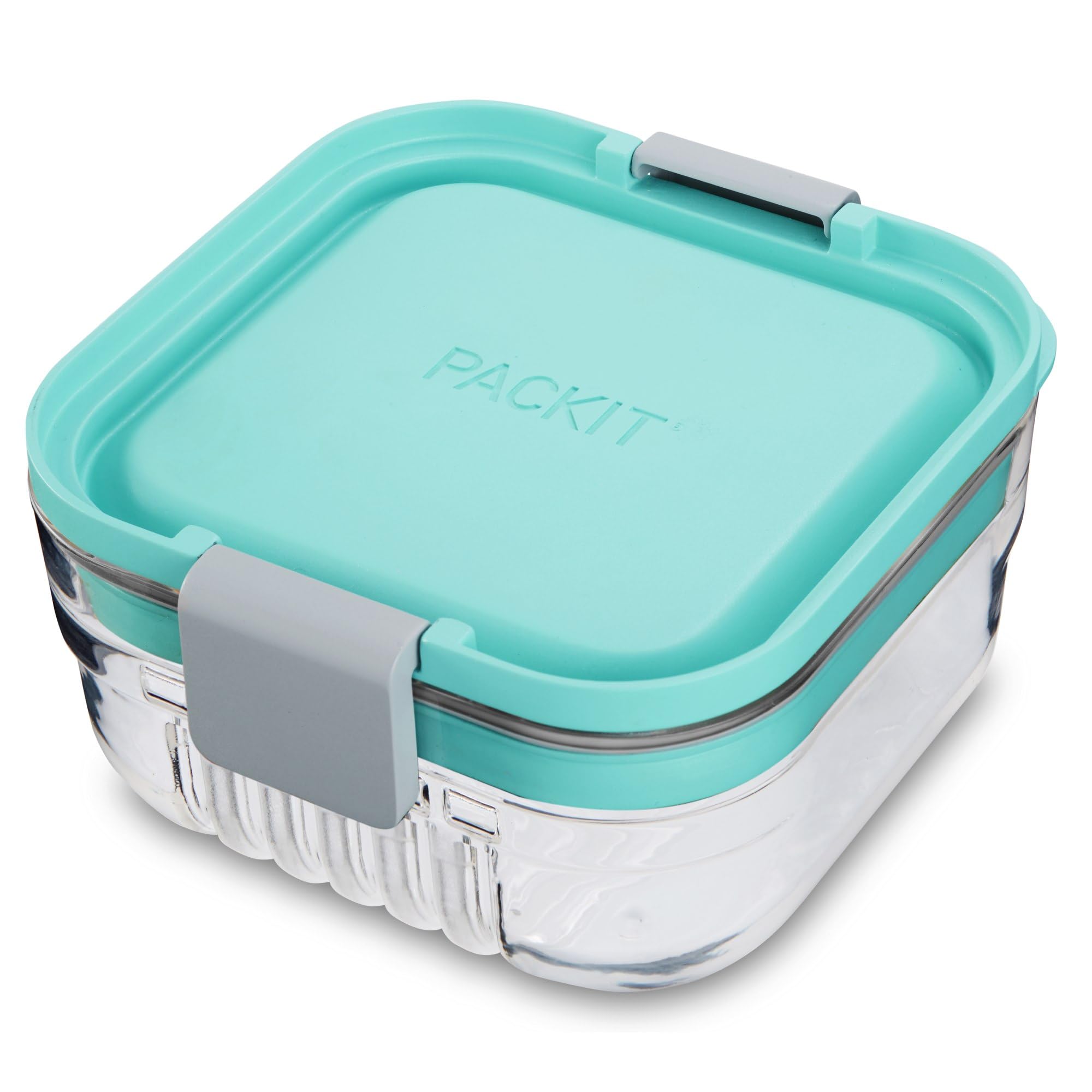 PackIt Mod Snack Food Storage Container, 2-3/4"H x 5"W x 5"D, Clear/Gray