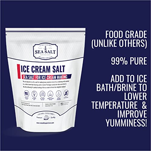 Ice Cream Salt - All-Natural Rock Salt for Ice Cream Maker, Universally Compatible with All Ice Cream Makers that Use Rock Salt - Exceptionally High Food-Grade Quality - 5 Lb. Bag