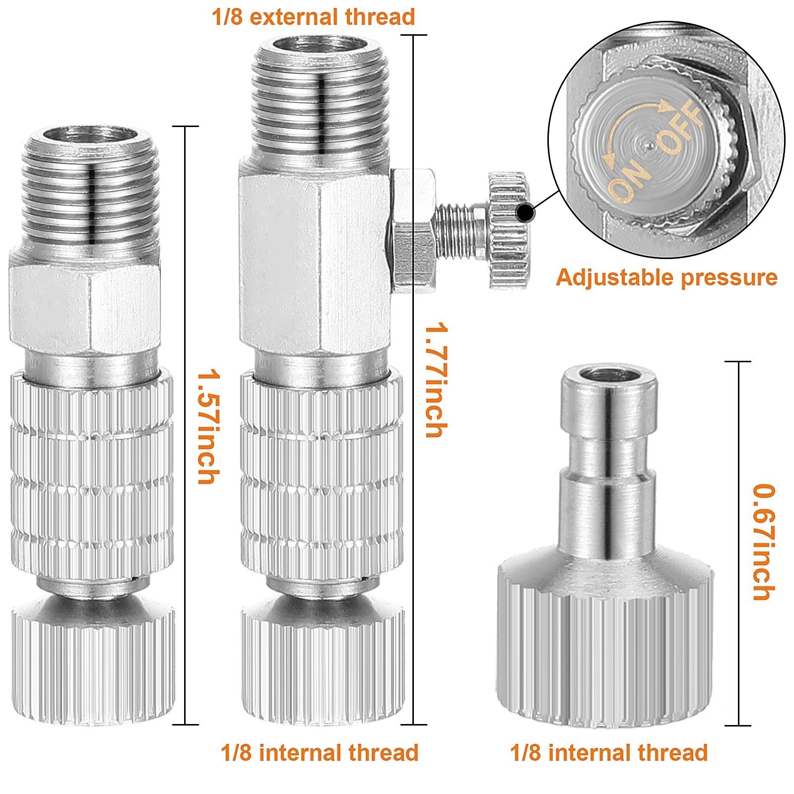 15 Pieces Airbrush Adapter Set Airbrush Quick Release Coupling Disconnect Adapter Kit Airbrush Quick Release Disconnect Fitting Connector Set Female Connectors for Air Compressor and Airbrush Hose