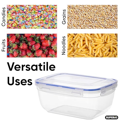 Large Plastic Food Storage Container with airtight Lid for Pantry, Fridge- 20 Cup, 160 Oz- BPA Free, Leakproof Sealed Container- Microwave, Dishwasher and Freezer Safe (5 Quart)