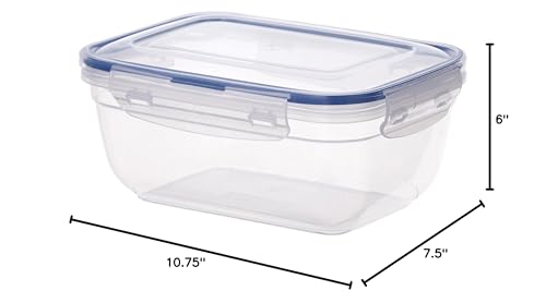 Large Plastic Food Storage Container with airtight Lid for Pantry, Fridge- 20 Cup, 160 Oz- BPA Free, Leakproof Sealed Container- Microwave, Dishwasher and Freezer Safe (5 Quart)