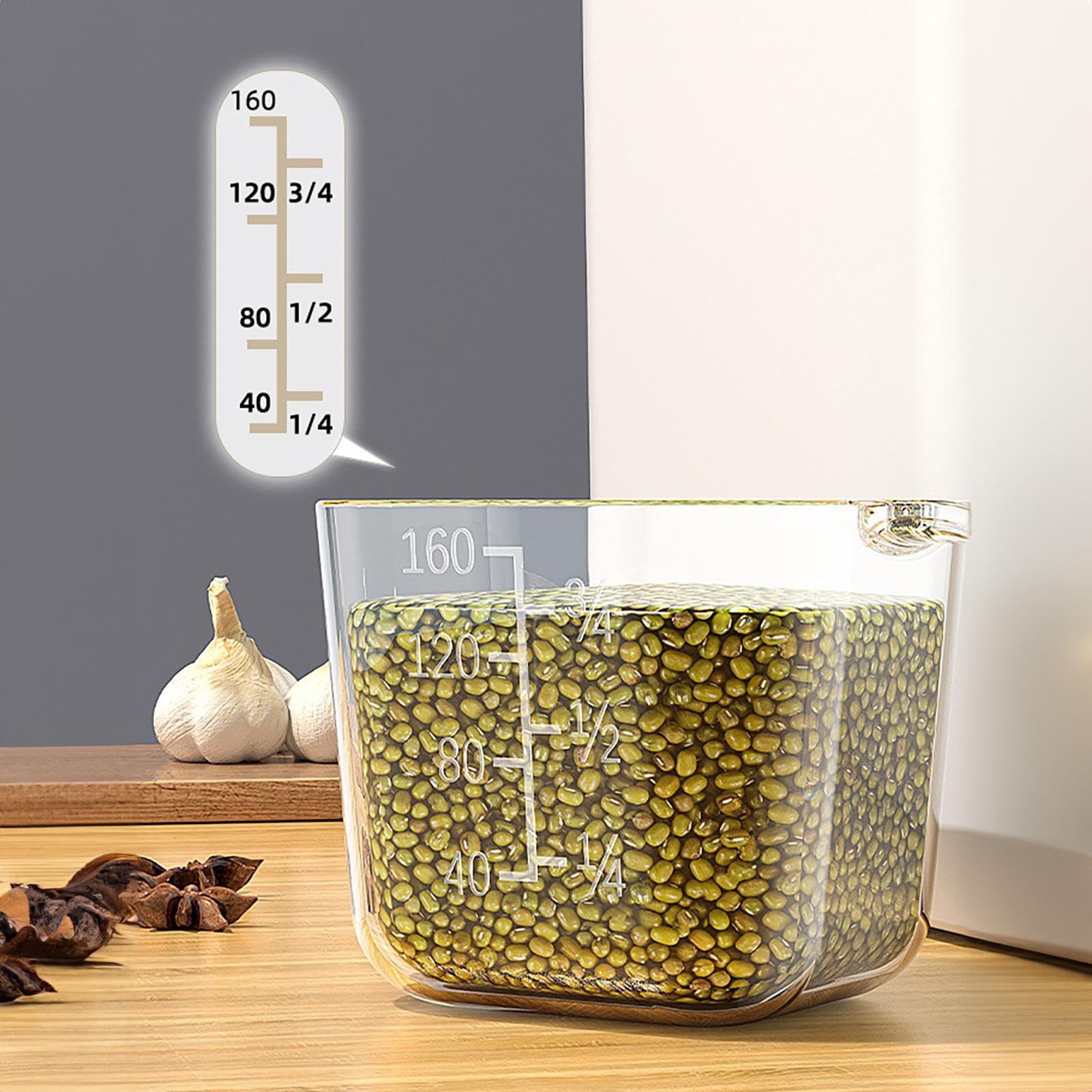 MCGOS Rice Dispenser, Rice Airtight Storage Container, 25 Lbs Rice Container, Cereal Dry Food Flour Bin, Food Dispenser with Measuring Cup, Kitchen and Pantry Organization Bin for Sugar, Pasta