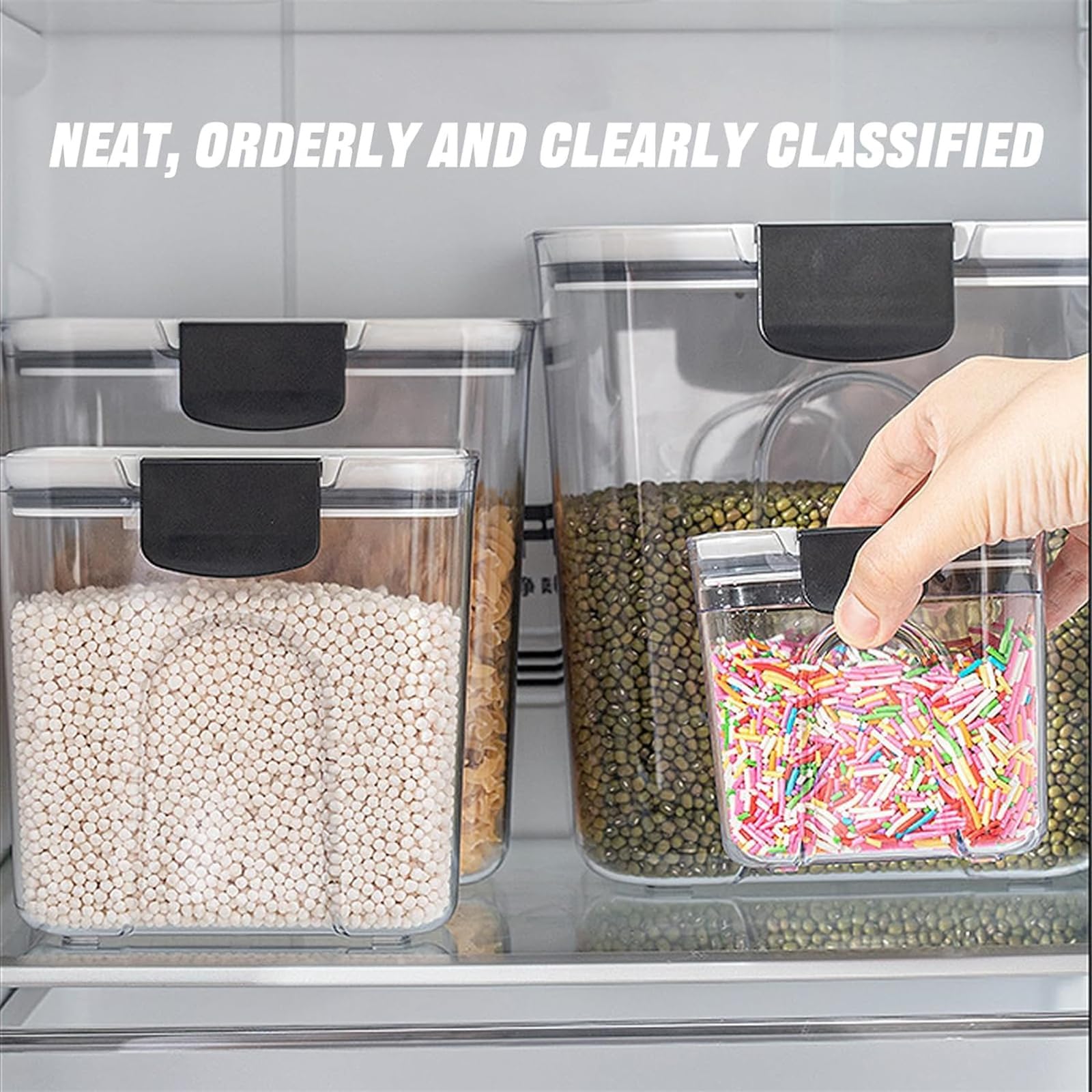 Rcdiouh Baking Storage Set with Labels, Rcdiouh Baking Storage Set, Rcdiouh Containers, Storage Containers with Lids Airtight for Flour, Airtight Food Storage (350ml)
