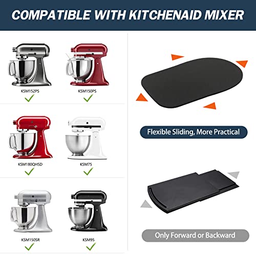 3PCS Mixer Slider Mat Kitchen Appliance Slider Compatible for KitchenAid 4.5-5Qt Tilt-Head Stand Mixer Appliance Glide Mats Felt Kitchen Appliance Sliding Tray