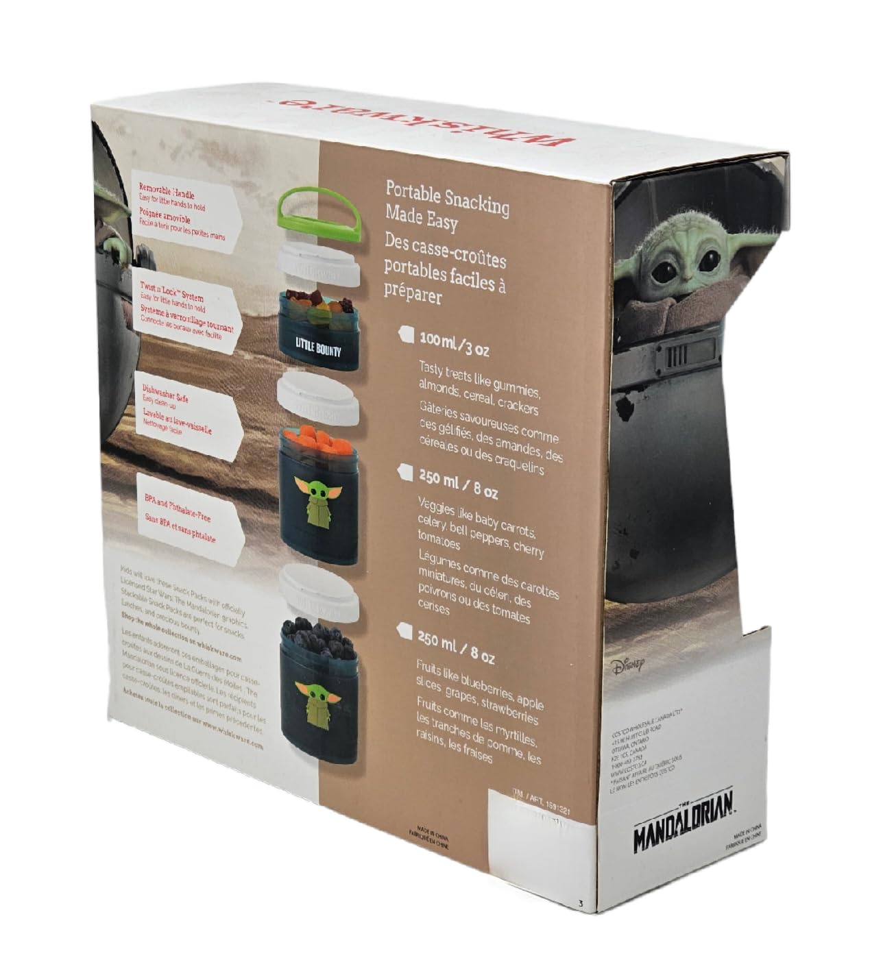 Whiskware Stackable Star Wars Snack Containers Set, Great For School Snacks or On the Go Snacking! - 1 Set