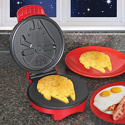 UNCANNY BRANDS Star Wars Waffle Maker Millenium Falcon Waffle Maker, Makes 7" Waffles Officially Licensed Disney Waffle Maker Star Wars Waffle Iron