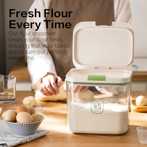 LivLab Rice Dispenser - with Measuring Cup Grain Container Bin for Kitchen Pantry Storage, BPA Free,4.5 L/4.6qt/5kg