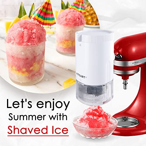 Shave Ice Attachment for KitchenAid Stand Mixers, Ice Shaver Attachment, Snow Cone Attachment/Maker, White (Machine/Mixer Not Included)