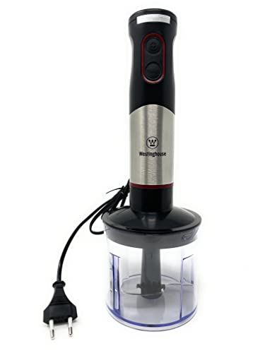 Westinghouse 220 Volt Hand Blender 1000W - 3 in 1 Hand blender includes blending shaft, 500 ml chopper bowl, 700 ml beaker and whisk-220V 240V (Not For Use In USA)