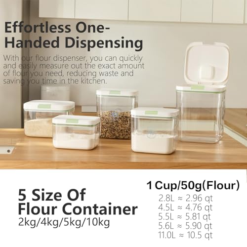 LivLab Rice Dispenser - with Measuring Cup Grain Container Bin for Kitchen Pantry Storage, BPA Free,4.5 L/4.6qt/5kg