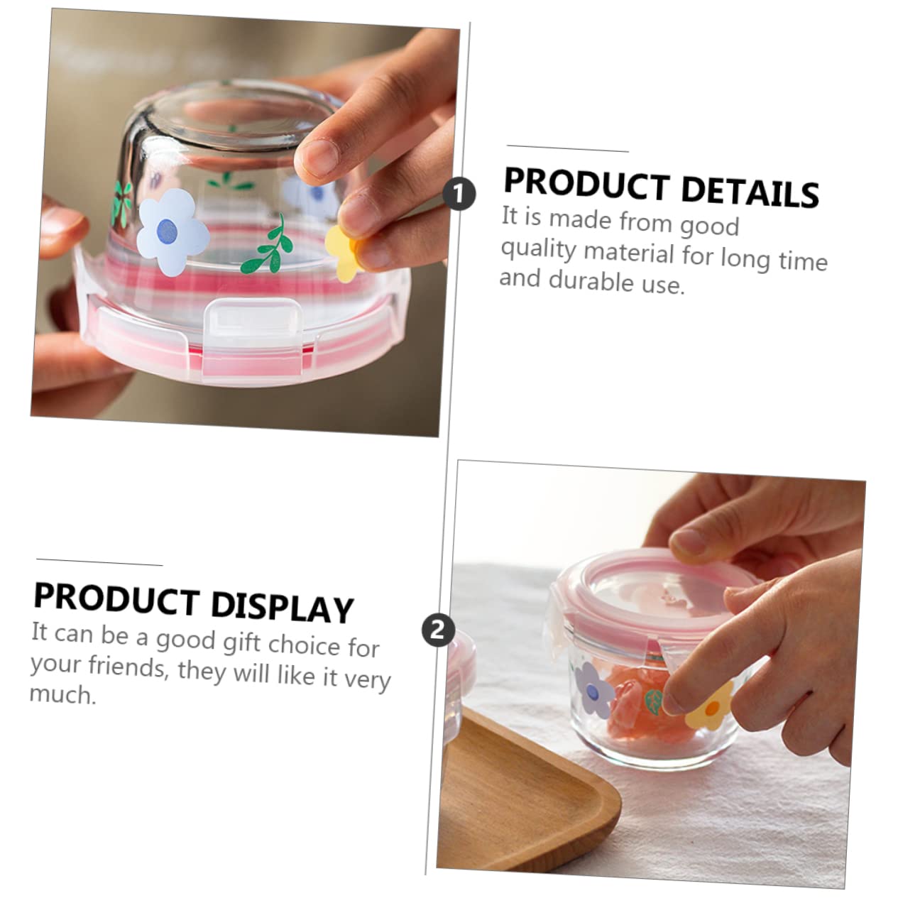 FELTECHELECTR Sealed Glass Box Containers Kitchen Storage Practical Container Durable Container Baby Food Airtight Storage Container Seal Food Container Sealed Food Case Small