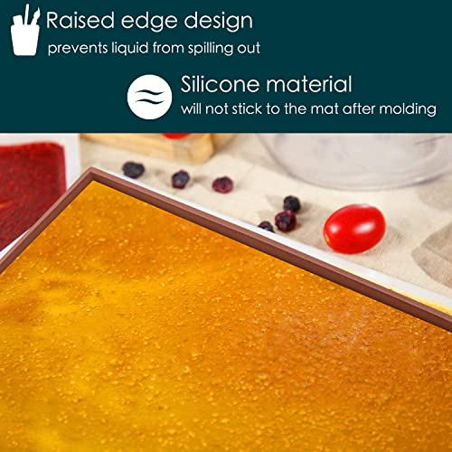 6PCS Silicone Dehydrator Mats with Edge NonStick Square Dehydrator Trays for Cosori CP267-FD,High Temperature Resistance Reusable for Meat Vegetables Fruit Food