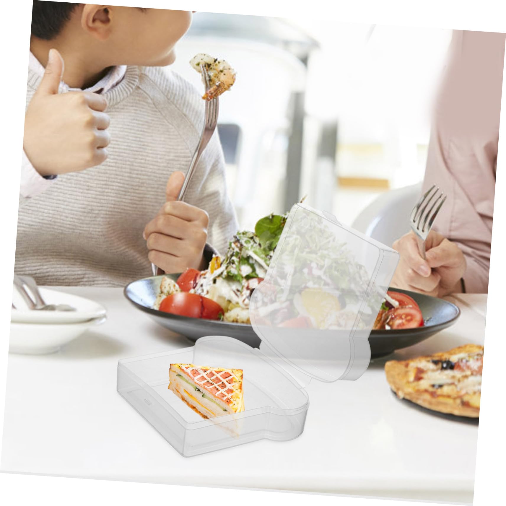 SHOWERORO Portable Sandwich Storage Box Reusable Container for Picnic and Lunch Sandwich Holder for Fresh Bread and Toast for Outdoor Camping and Food Storage