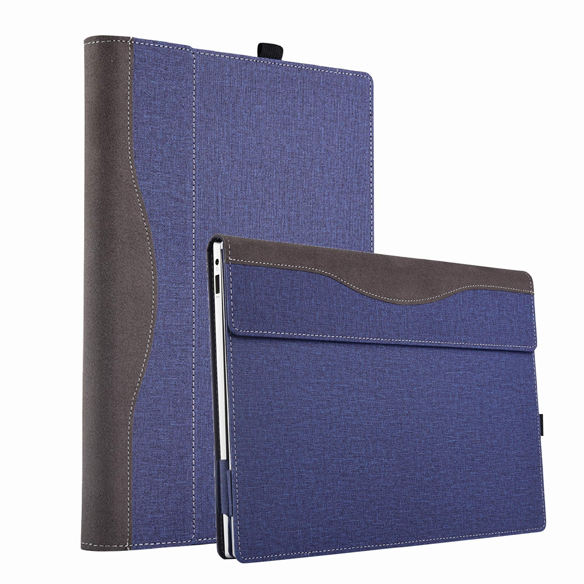 RUNMEIJIA Laptop Case Cover for Hp Spectre X360 16" 16-f / 16t-f 2023 2022 [Do Check Model] Notebook Sleeve Computer Bag Protective PU Leather Shell (Blue)