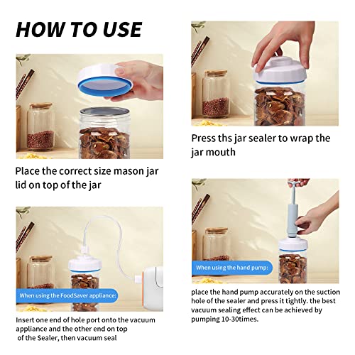 TruLife Goods Jar Vacuum Sealer for Wide & Regular Mouth Jars, Mason Jar Sealer Kit with Accessory Hose for FoodSaver, Manual Vacuum Pump, Lid Opener, Labels and Chalk Pen
