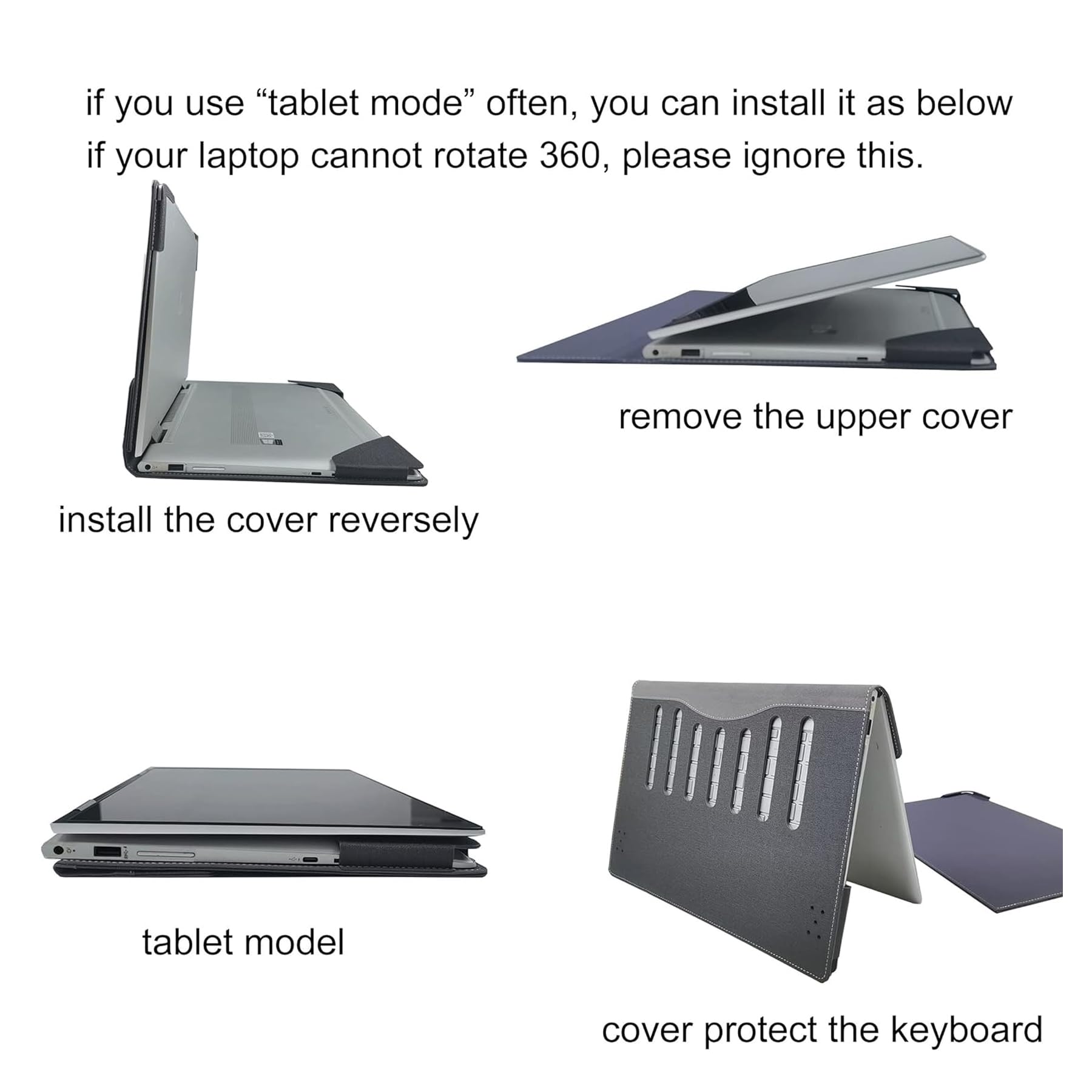 RUNMEIJIA Laptop Case Cover for Hp Spectre X360 16" 16-f / 16t-f 2023 2022 [Do Check Model] Notebook Sleeve Computer Bag Protective PU Leather Shell (Blue)