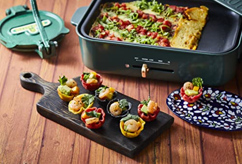 Bruno Compact Hot Plate Electric Griddle Multifunctional Electric Skillet 120V Bruno Indoor Grill Bruno Takoyaki Hotpot and Steamer Multi-color North American Authorization Dealership (cactus green)