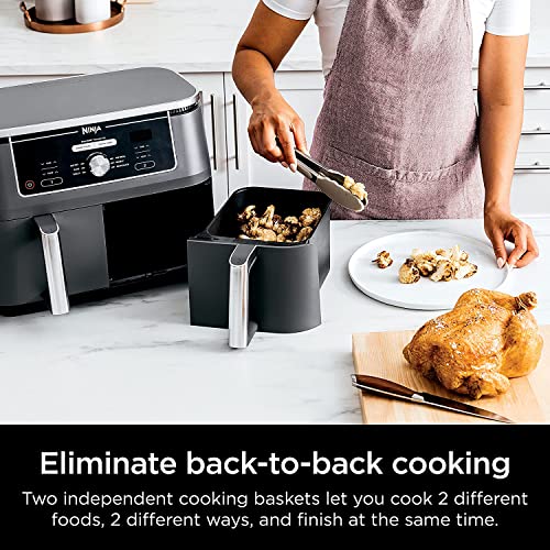 Ninja AD350 Foodi 6-in-1 10-qt. XL 2-Basket Air Fryer (Renewed)