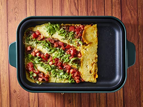 Bruno Compact Hot Plate Electric Griddle Multifunctional Electric Skillet 120V Bruno Indoor Grill Bruno Takoyaki Hotpot and Steamer Multi-color North American Authorization Dealership (cactus green)