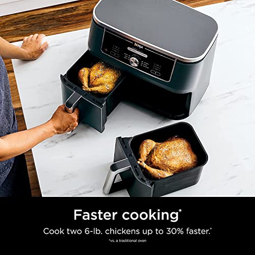 Ninja AD350 Foodi 6-in-1 10-qt. XL 2-Basket Air Fryer (Renewed)