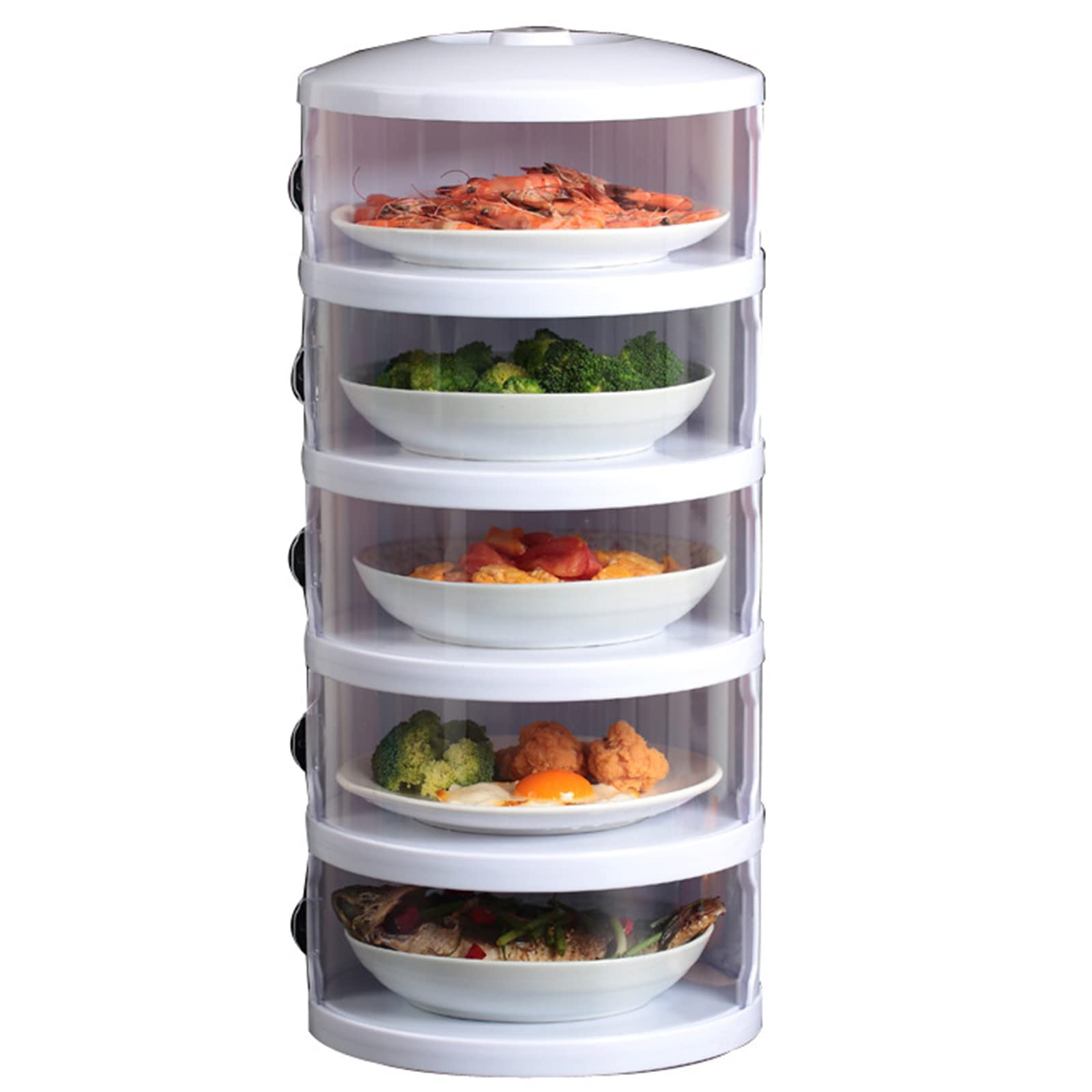 Kitchen Multi-layer Transparent Stackable Cover Insulation Dustproof Anti-Fly Meal Cover Tent Household Collection Protection Box Boxing Multilayer Insulated Vegetable Cover Stackable Box