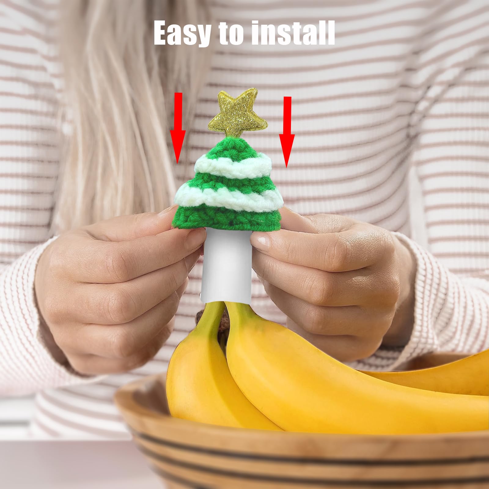 ZHIEND Banana Hats Set,Cover for Bananas, Banana Silicone Cap For Preservation Fresh (Christmas Tree)