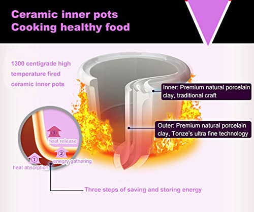 Tianji DDZ-16BWS Smart Twin Ceramic Pot Electric Stewpot with Steam tray,1.6L/300W