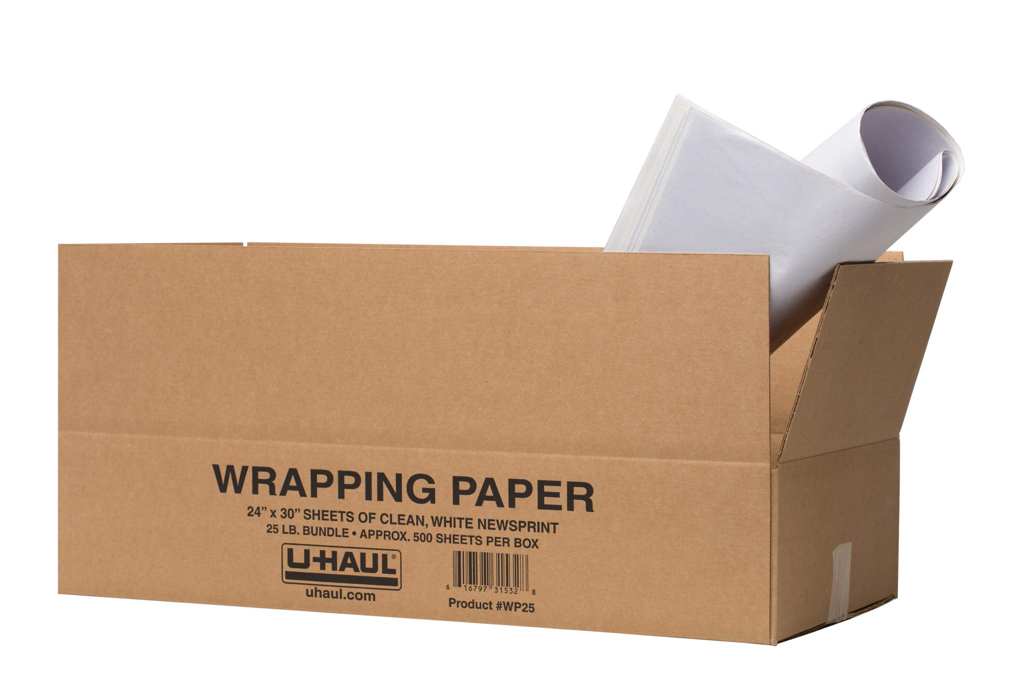 U-Haul Newsprint Packing Paper for Moving and Shipping - 500 Sheets - 25 lbs. - 24” x 30” Sheets