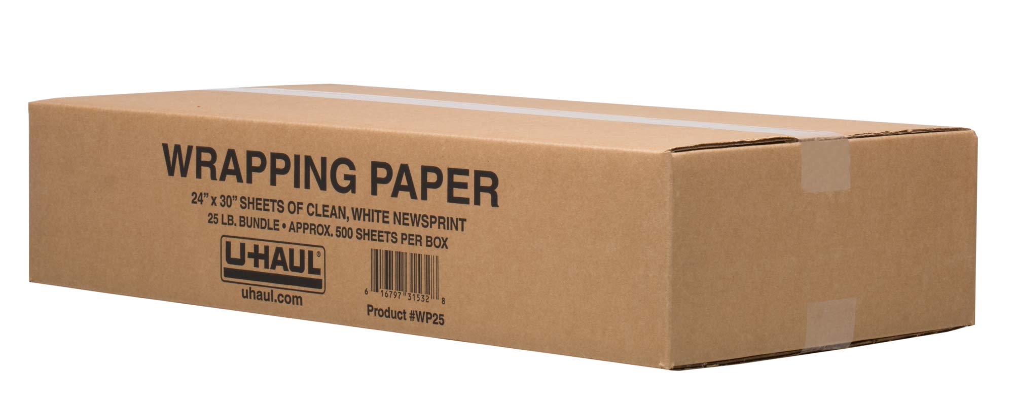 U-Haul Newsprint Packing Paper for Moving and Shipping - 500 Sheets - 25 lbs. - 24” x 30” Sheets
