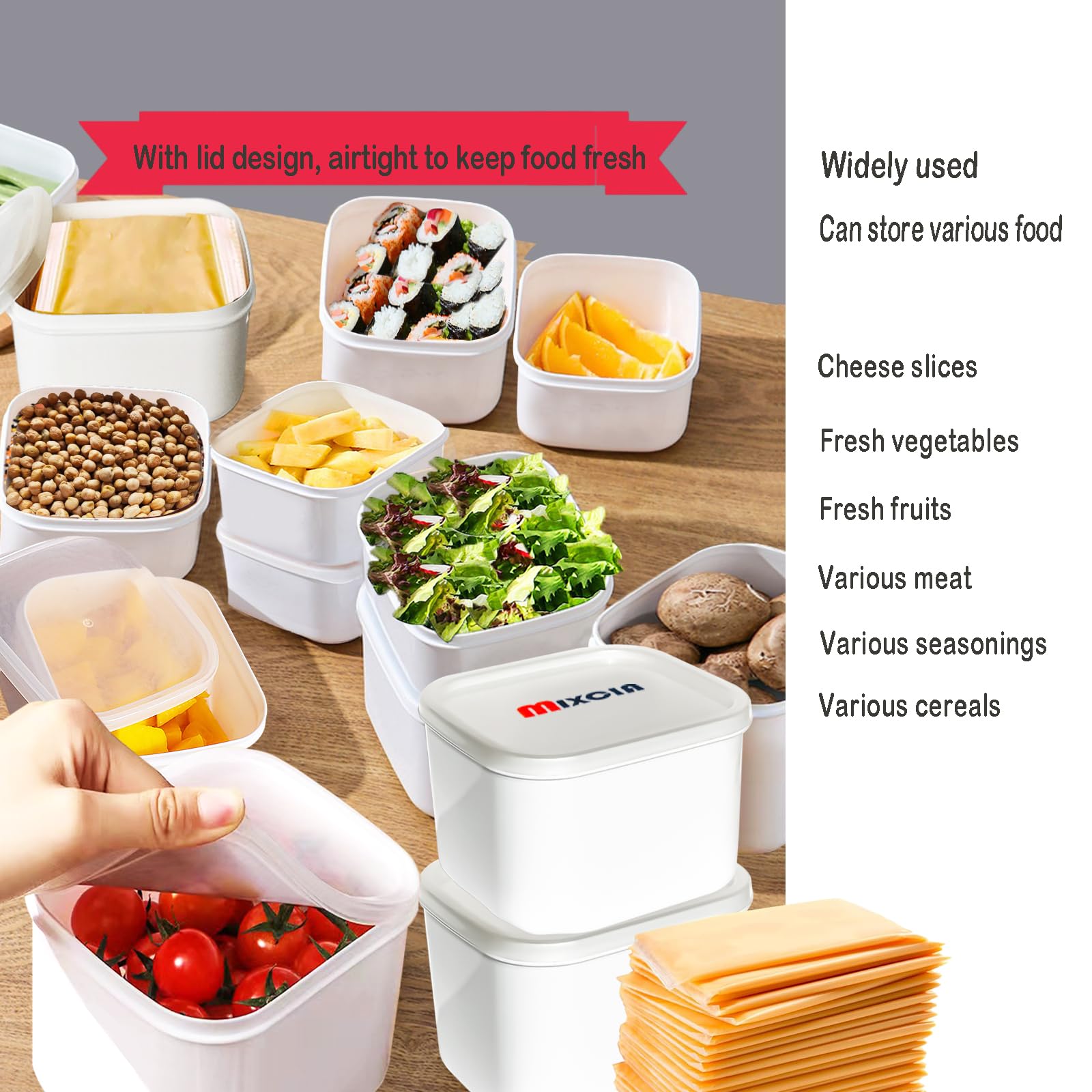 Mixcia 2Pack Cheese Storage Container for Fridge, Sliced Cheese Holder with Lids, Keeps Cheese Fresh and Delicious Cheese Container, Plastic Sliced Cheese Container Set(Cheese Containers)