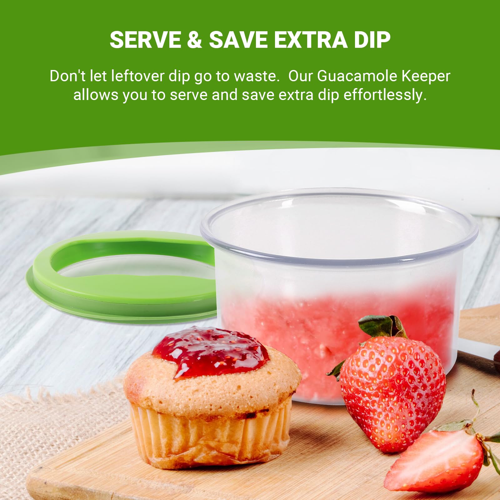 3Pack Guacamole Saver Containers, Wholly Guacamole Pro Keeper for Fridge, Avocado Dip Airtight Bowls, for Spice, Fruit and Vegetable, Marinade, Berry Mix, Seasoning, Prepworks Progressive Storage Box