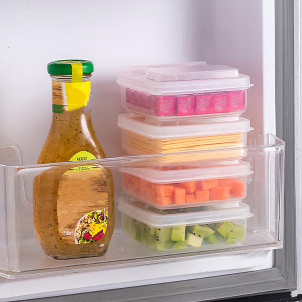 Elvaesther Cheese Container for Refrigerator, 2pcs Food Storage Cheese Box, Flip-top Butter Block Cheese Slice Storage Box, Fruit Vegetable Fresh-Keeping Organizer Containers with Lid Transparent