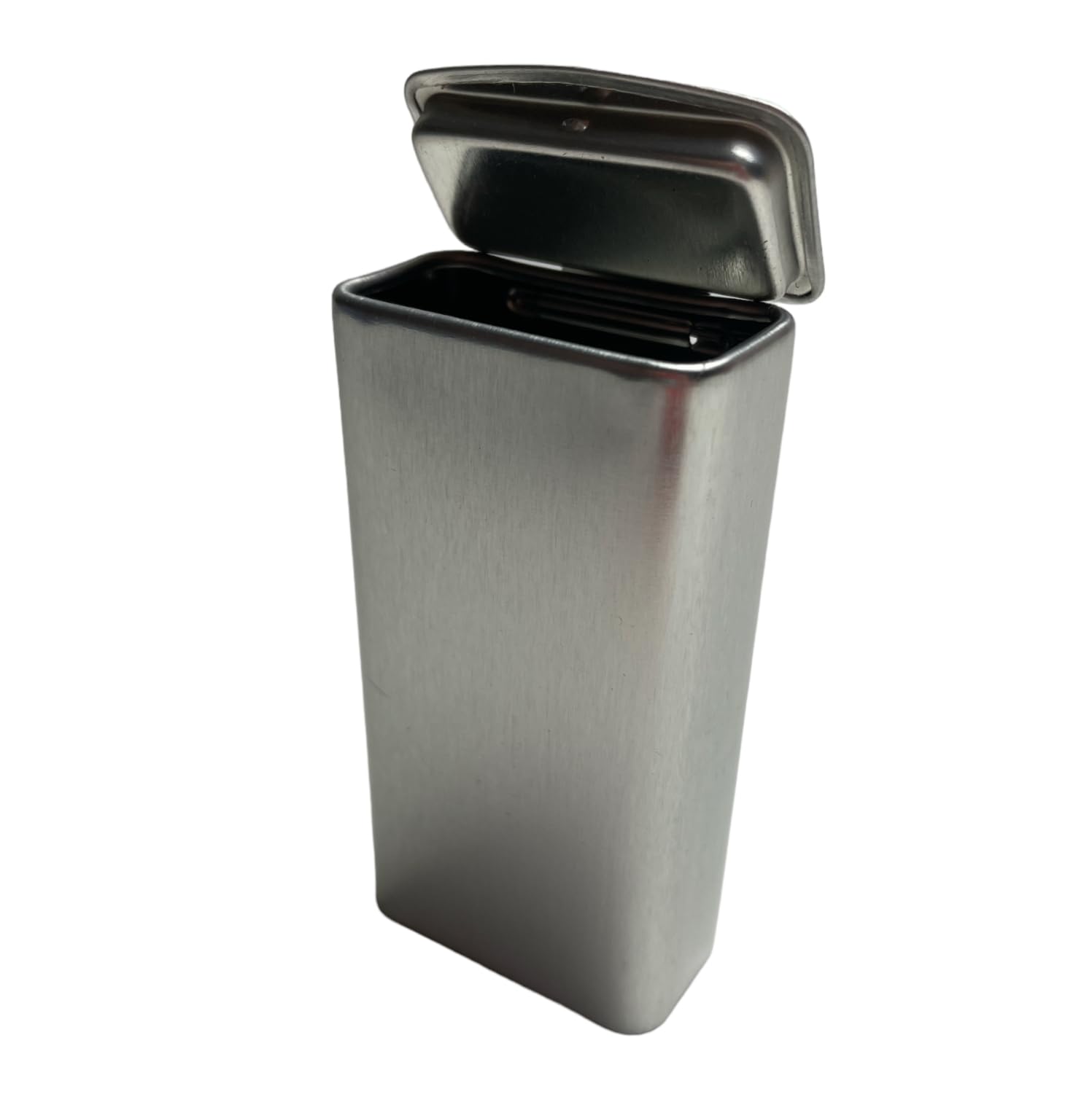 MagnaKoys Rectangular Silver Metal Hinged Lid Tin Containers (3 Pack)
