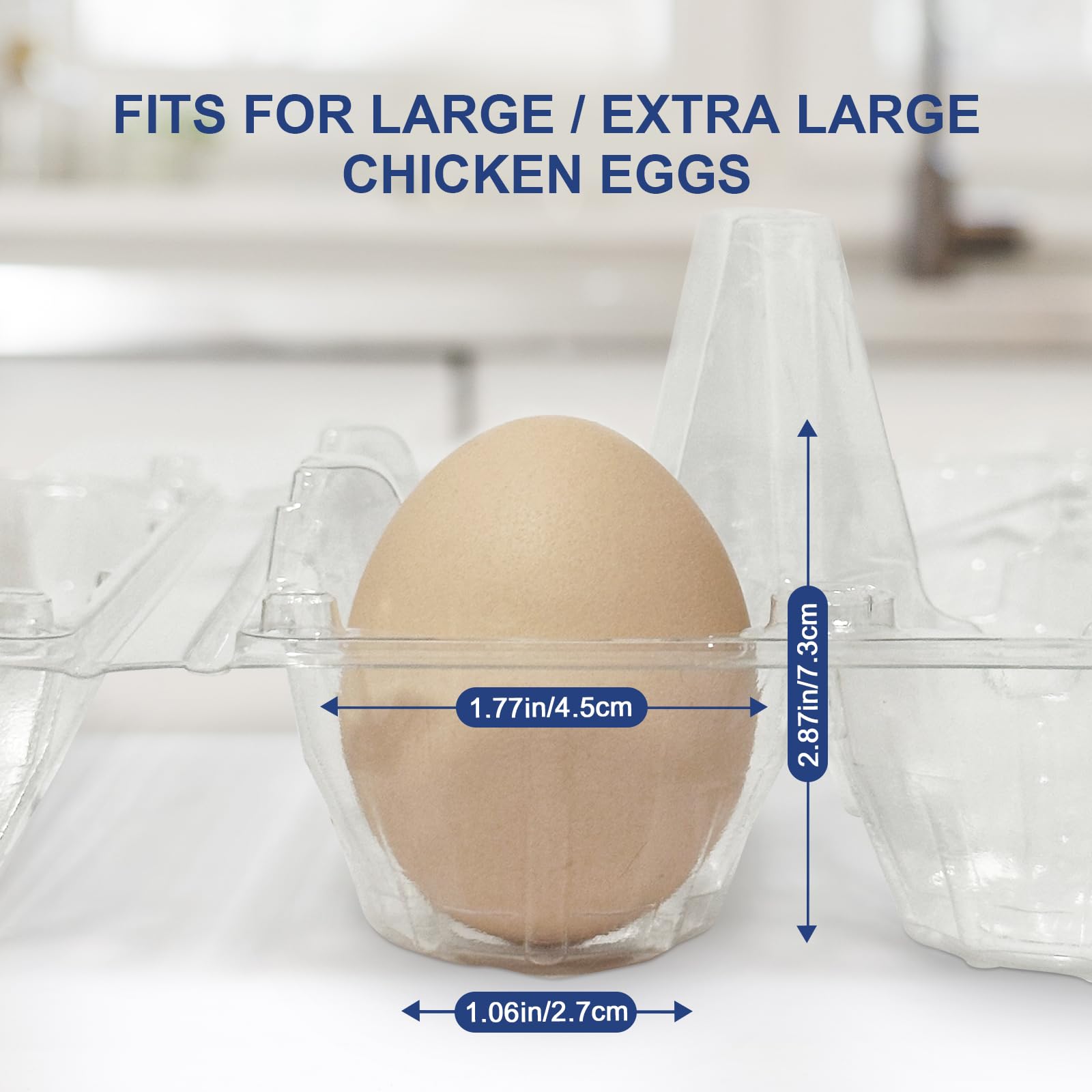 Pintuson Large 120 Pack Jumbo Egg Carton 6 Count - Duck Egg Carton Bulk - Exact Large Half Dozen Egg Cartons