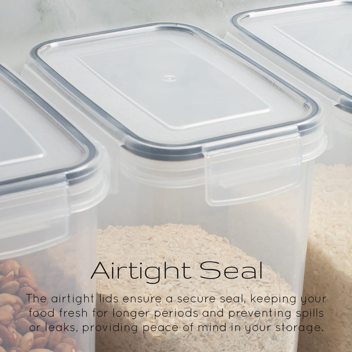 Ceybo Set of 12 Airtight Pantry Storage Containers with Snap Lids, Includes 16 Labels, 1 Marker and a Set of Measuring Spoons for Kitchen Organization (Blue)