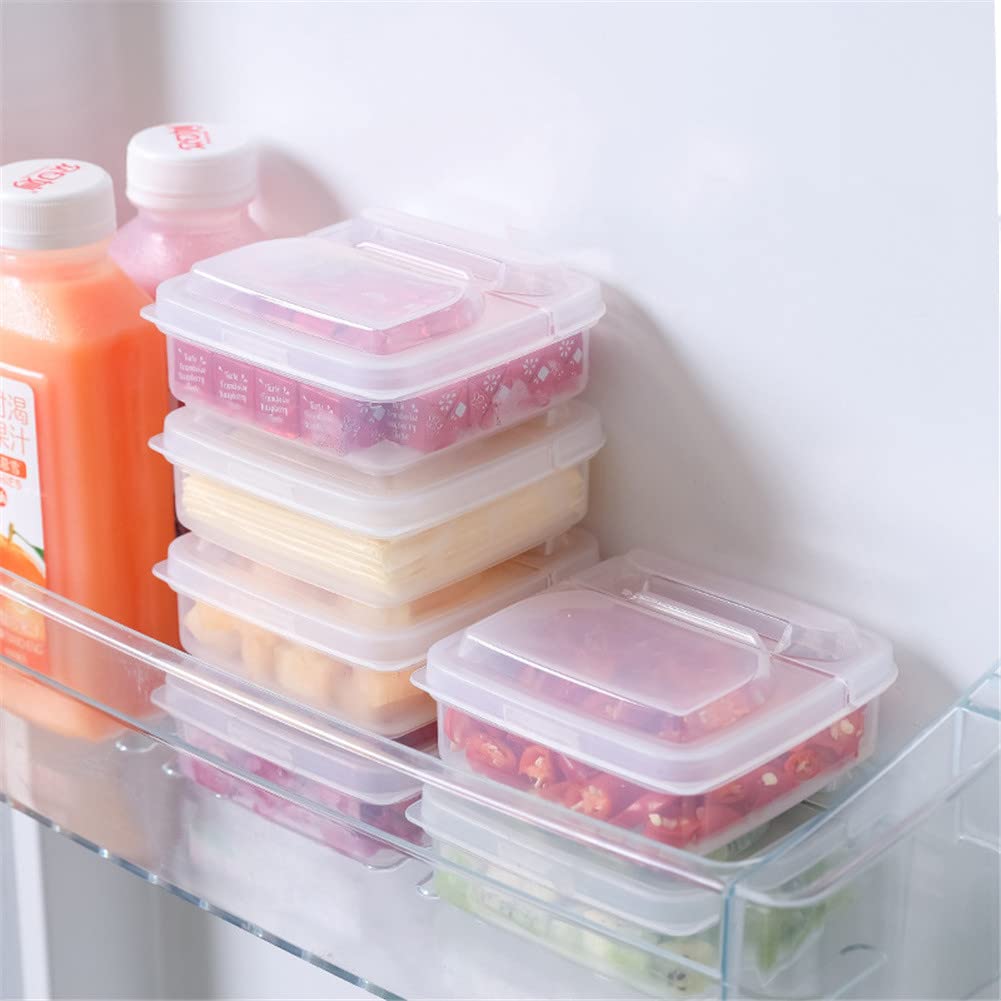 Elvaesther Cheese Container for Refrigerator, 2pcs Food Storage Cheese Box, Flip-top Butter Block Cheese Slice Storage Box, Fruit Vegetable Fresh-Keeping Organizer Containers with Lid Transparent