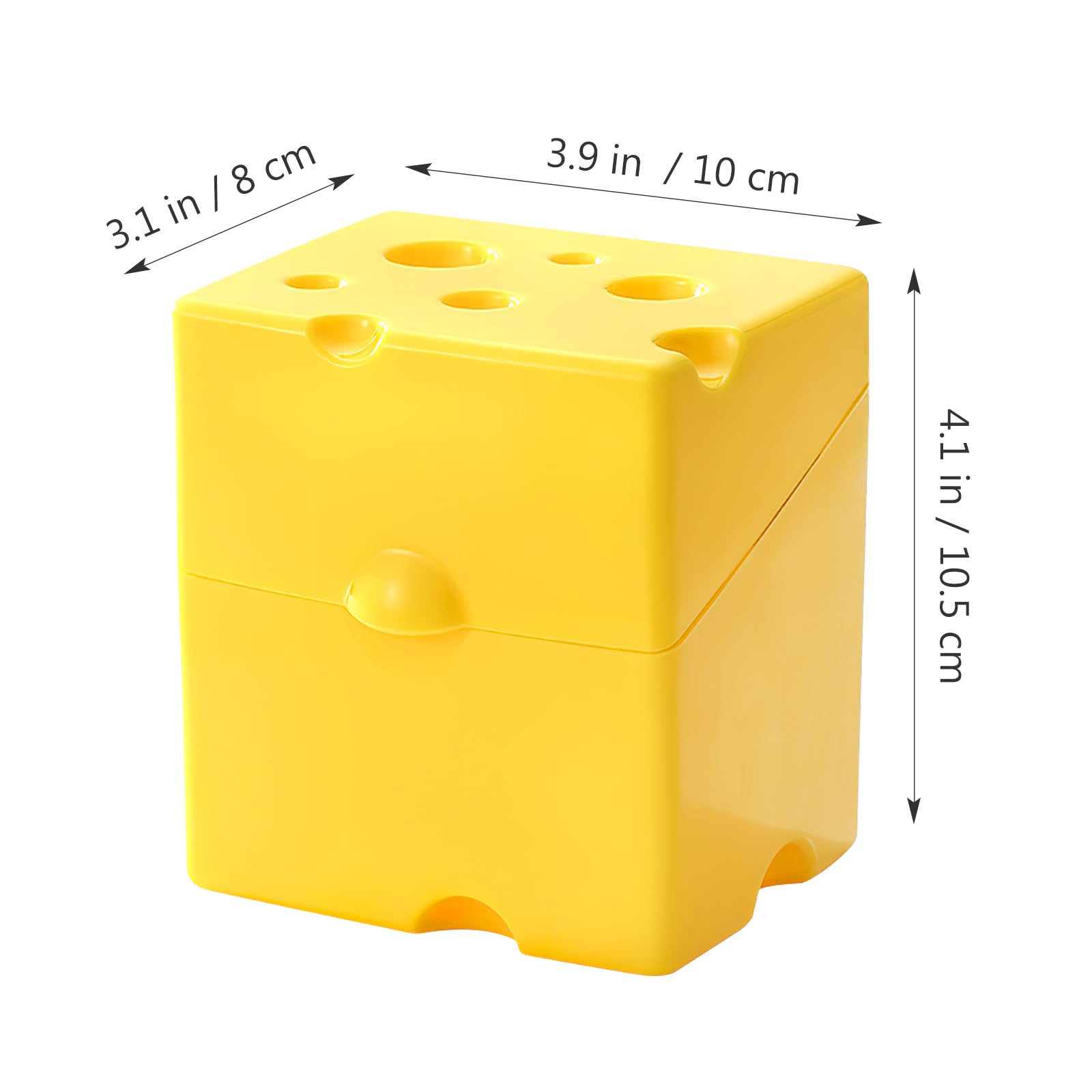 VOSAREA Sliced Cheese Storage Container with Flip Lid Cheese Shaped Sliced Cheese Box Holder Butter Saver Keeper Food Storage Organizer for Fridge Refrigerator Fruit Vegetable (4.13X3.93X3.14in)