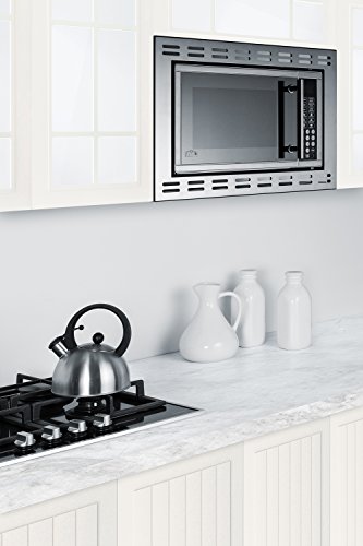 Summit OTR24 24" Built-In Microwave With Mirror Finish Door, Trim, and One-Touch Digital Controls, Stainless-Steel