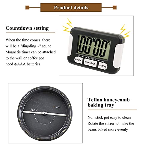 Household Coffee Roasters Machine Electric Coffee Beans Roaster for Cafe Shop Home Use 500g/1.1lb (Upgrade 110V-120V)