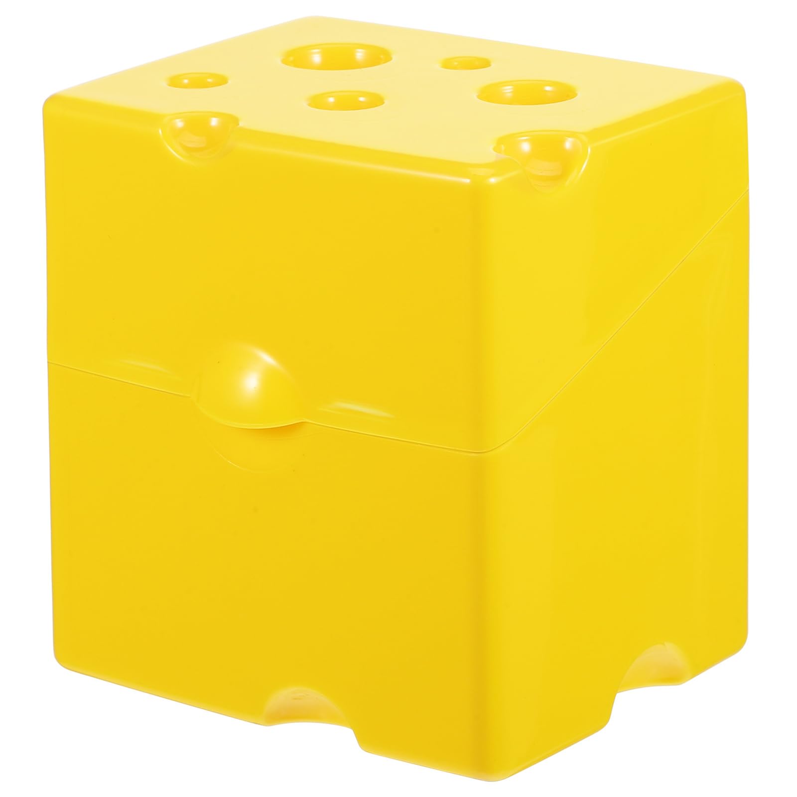 VOSAREA Sliced Cheese Storage Container with Flip Lid Cheese Shaped Sliced Cheese Box Holder Butter Saver Keeper Food Storage Organizer for Fridge Refrigerator Fruit Vegetable (4.13X3.93X3.14in)