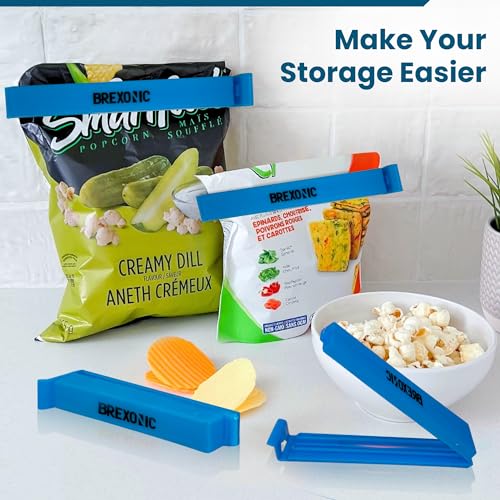 Fresh Finest Plastic Chip Clips Bag Sealing Clips for Food and Snack Storage Set of 12 (4.3 Inches)