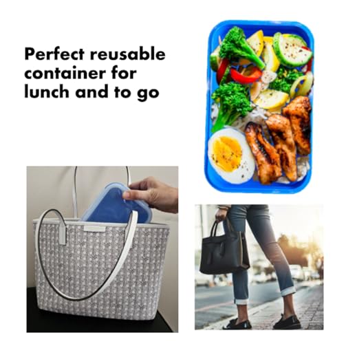 4-Pack Collapsible Food Storage Containers with Lids (Mixed Sizes): Perfect for meal prep, microwave, freezer, and dishwasher safe. Plus, BPA-free and feature snap-top lids for easy sealing.