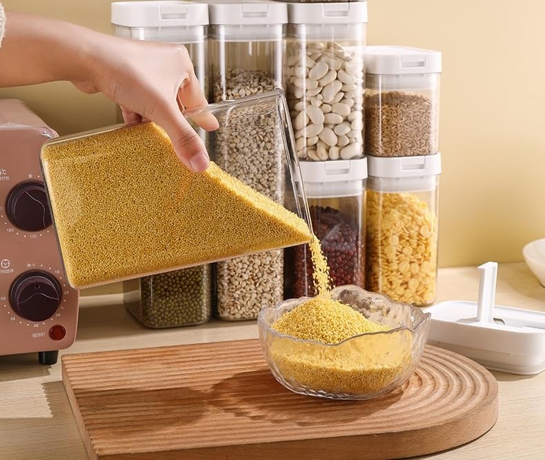 Frianchlly 2PCS Airtight Food Storage Containers Set with Lids PP Free Plastic Dry Food Canisters for Kitchen Pantry Organization and Storage (800ml/28.16oz)