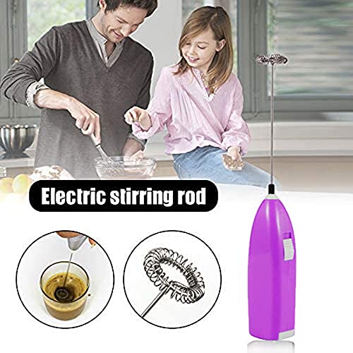 TEAYASON Electric Egg Beater Milk Frother Handheld Battery Operated Foam Maker for Coffee Chocolate Egg Milk Drink Whisk Mixerwith Removable Battery Kitchen Supplies (Pink)