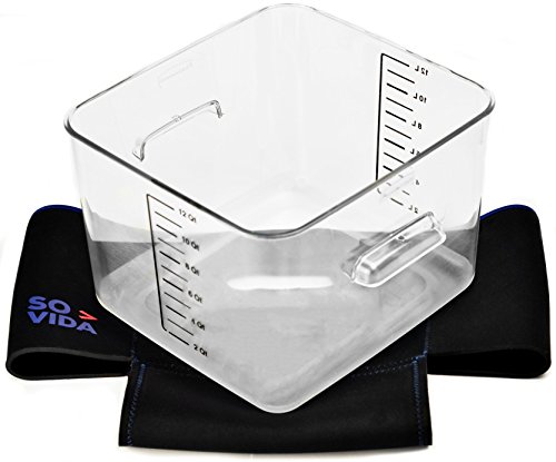 SO-VIDA Sous Vide Container Sleeve For The Rubbermaid 12 Quart (18 & 22 Qt Available) - Protects Your Work Surfaces and Saves You Electricity From Increased Insulation