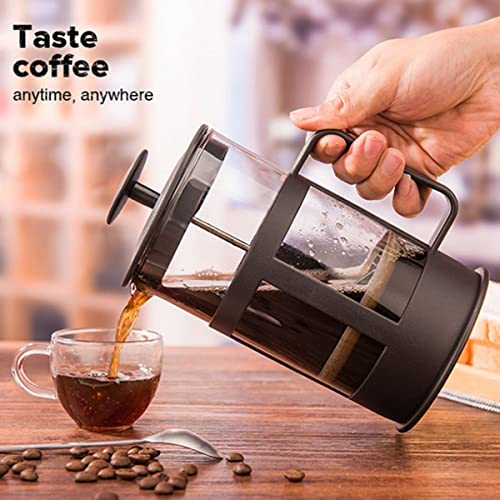MinLia 350ml 600ml 800ml Rust-Free Borosilicate Glass Stainless Steel Press Glass Thermos for Coffee Drinkwares(350ml)